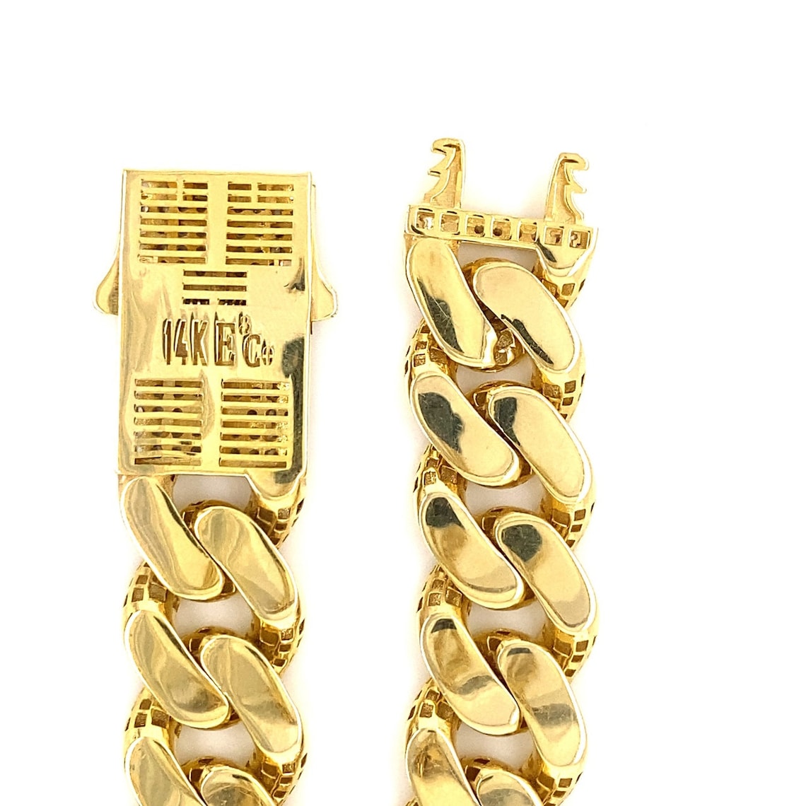 14K Yellow Gold Hollow Monaco Link Chain Necklace 70.3grams 22inches ...