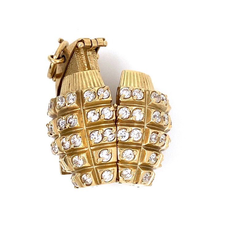 10K Yellow Gold Grenade Pendant With SZ - Etsy