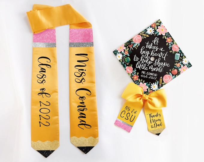 Teacher Graduation Stole Personalized Graduation Stole Teacher ...