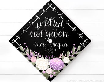 Nurse Graduation Cap Topper Nursing Grad Cap Topper Floral Grad Cap sunflower Roses Custom - Etsy