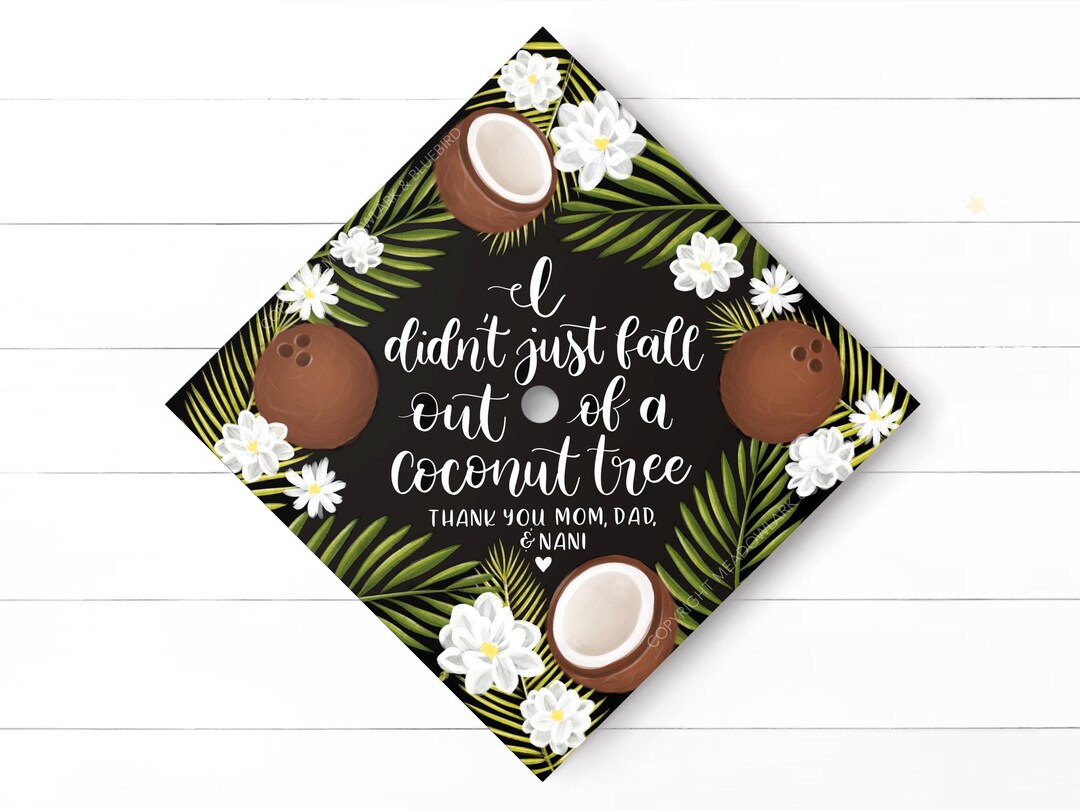 Coconut Tree Graduation Cap Topper Political Feminist Grad Cap Topper ...