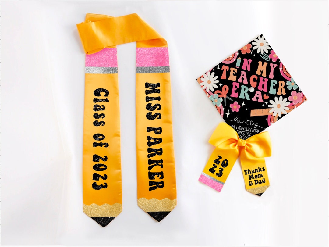 Teacher Era Graduation Stole Personalized Graduation Stole Teacher ...
