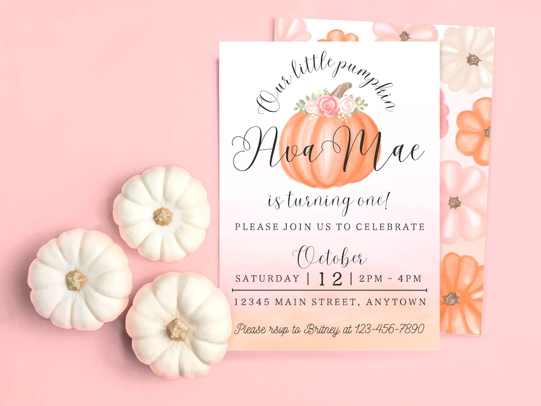 Our Little Pumpkin Party Printable Invitation - Little Pumpkin Birthday ...