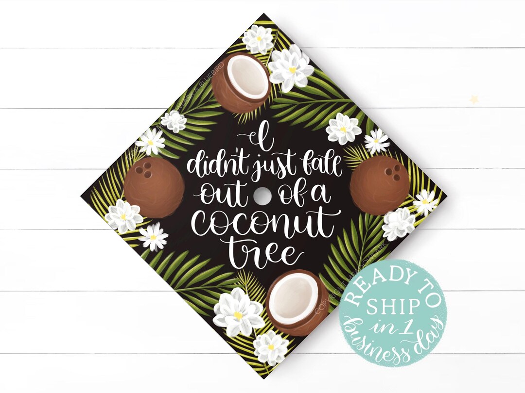 READY TO SHIP Coconut Tree Graduation Cap Topper - Political Feminist ...