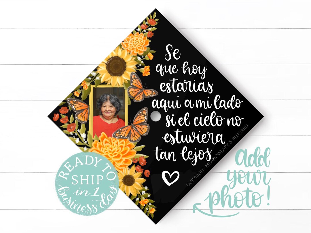 READY TO SHIP Spanish Memorial Graduation Cap Topper - Hand Lettered ...