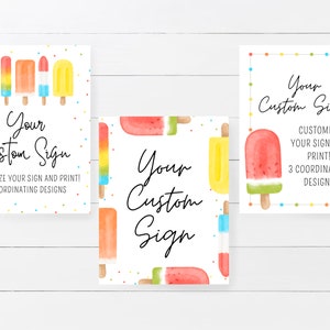 Editable Popsicle Party Sign Printable - Popsicle Birthday Party ...