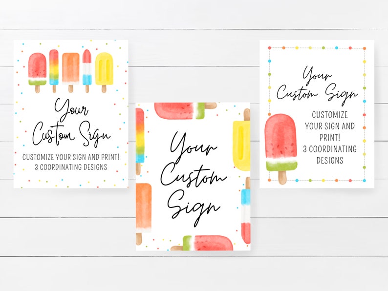 Editable Popsicle Party Sign Printable - Popsicle Birthday Party ...