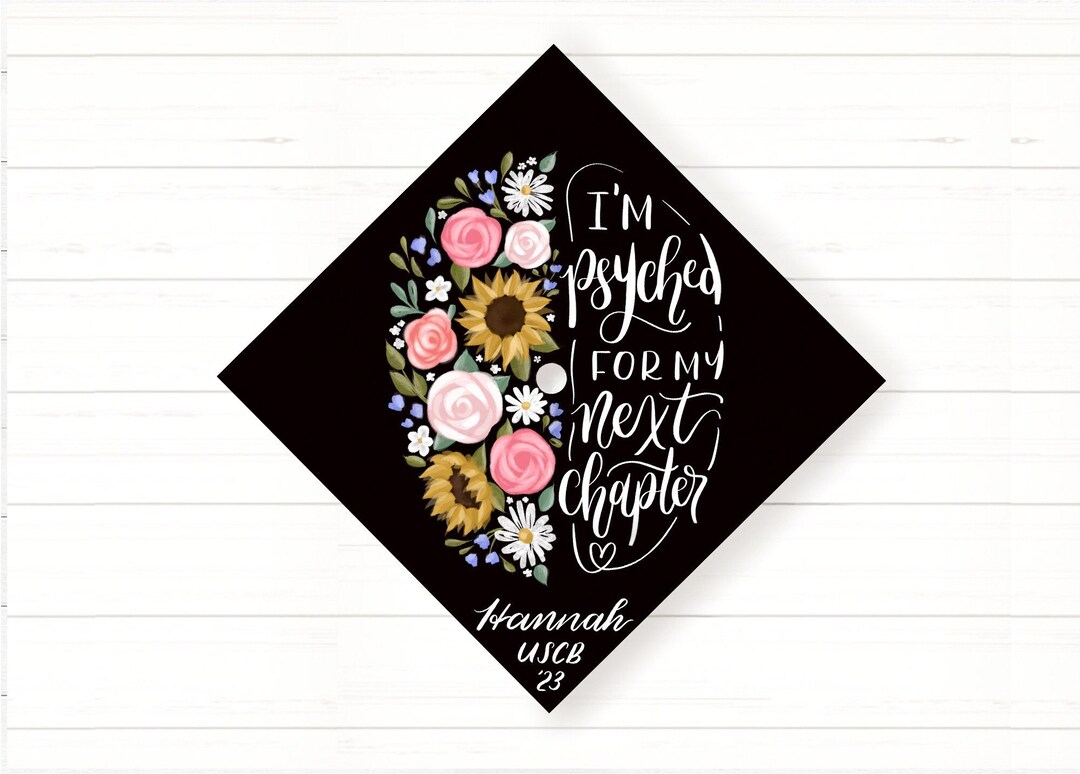 Custom Psychology Graduation Cap Topper - Custom Quote - Hand Lettered ...