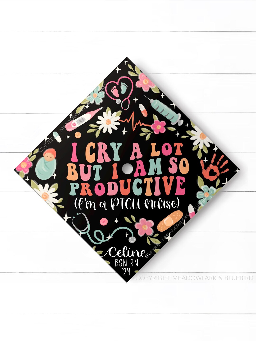 PICU Nurse Graduation Cap Topper - Pediatric Peds Nursing Custom Grad ...