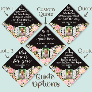 Custom Angel Photo Memorial Graduation Cap Topper - Custom Quote - Hand ...
