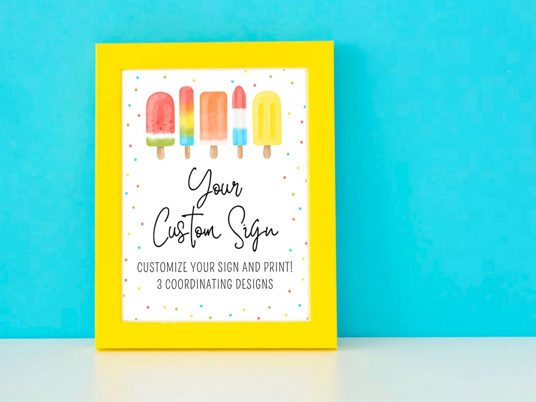 Editable Popsicle Party Sign Printable - Popsicle Birthday Party ...