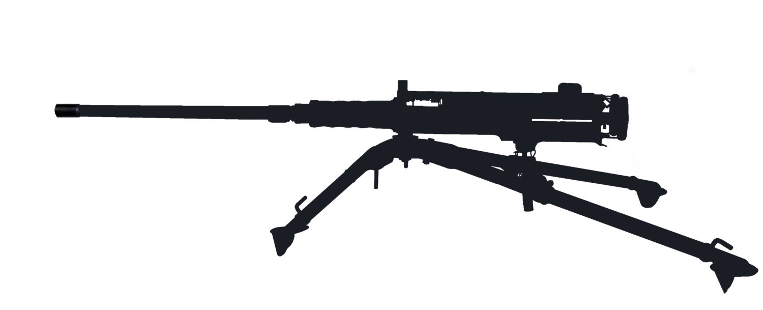 M2 Ma Deuce silhouette gun sticker no background. Rifle is | Etsy