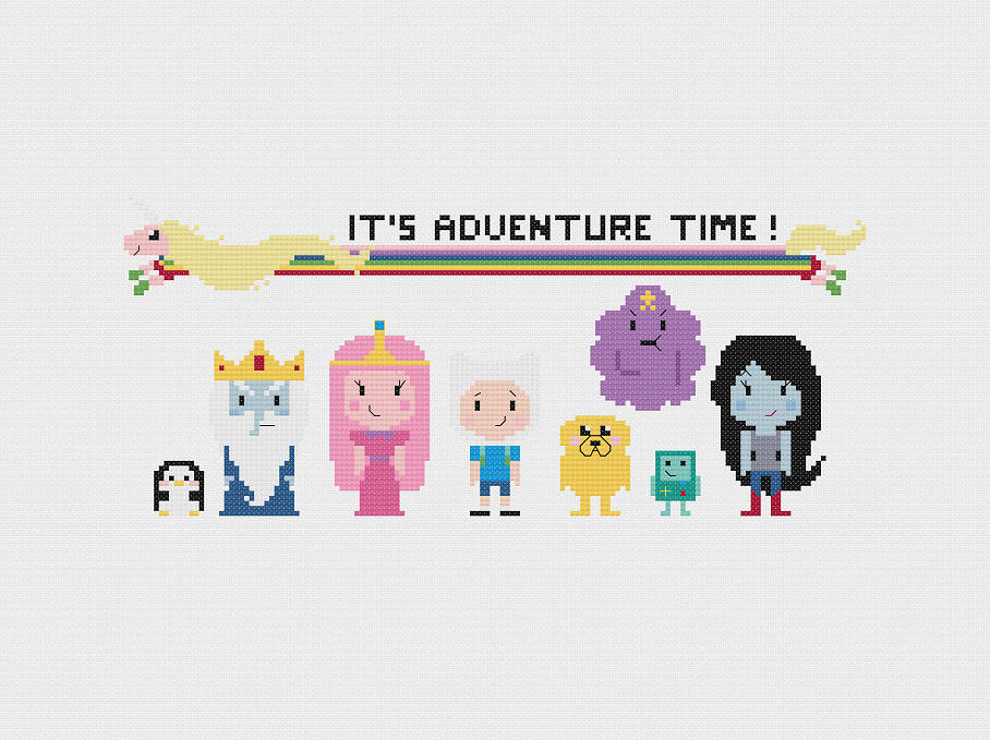 Adventure Time Inspired Cross Stitch Pattern - Finn Jake - Princess ...