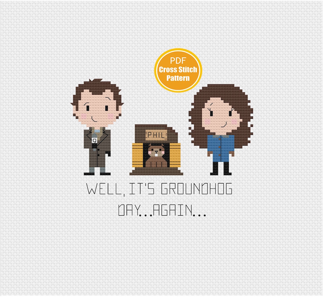 Groundhog Day Inspired Cross Stitch Pattern - Groundhog Day ...