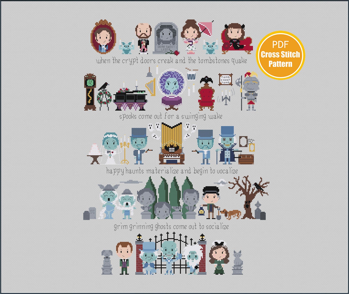 Haunted Mansion Cross stitch Pattern Disney Haunted Mansion | Etsy