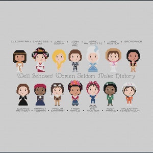 Historical Women Cross Stitch Pattern - Feminist - Well Behaved Women ...