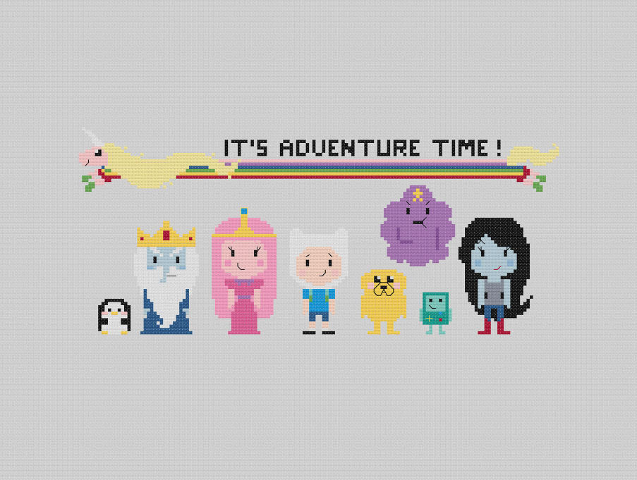 Adventure Time Inspired Cross Stitch Pattern - Finn Jake - Princess ...