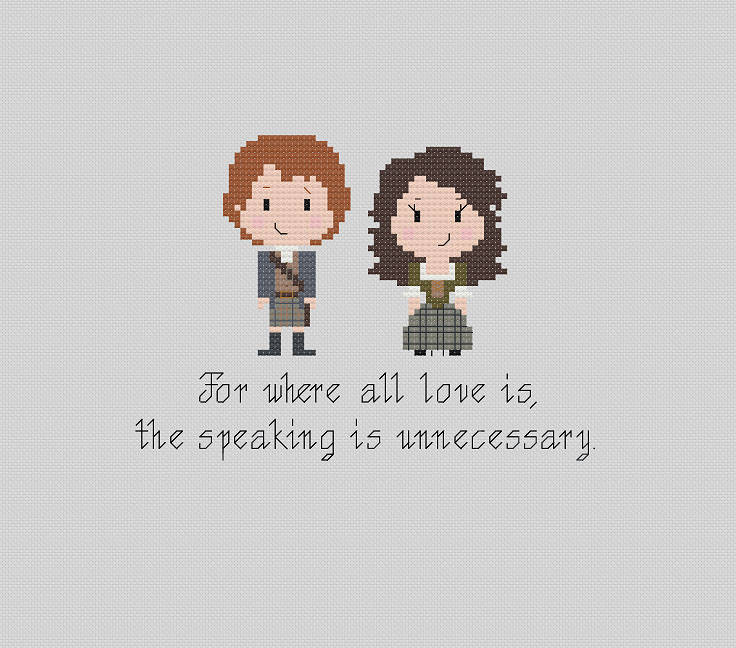 Outlander Inspired Cross Stitch Pattern Jamie Claire Fraser - Etsy