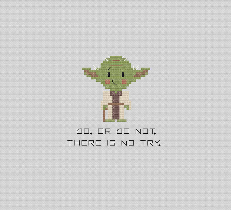 Yoda Inspired Cross Stitch Pattern - Star Wars Cross Stitch Pattern ...