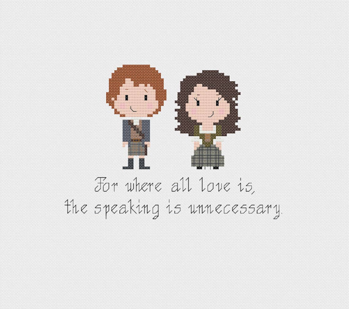 Outlander Inspired Cross Stitch Pattern - Jamie Claire Fraser Cross ...