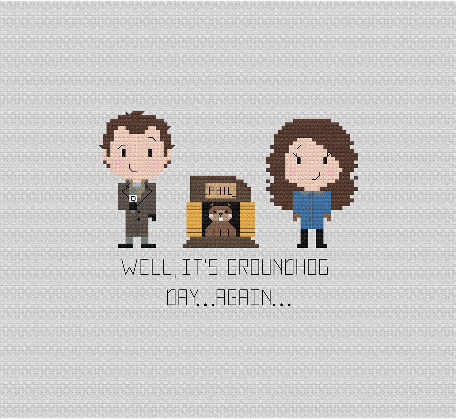 Groundhog Day Inspired Cross Stitch Pattern Groundhog Day - Etsy