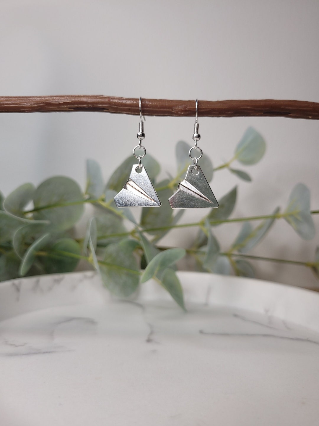 Paper Airplane Charm Drop Earrings - up in the Air - Flying High ...