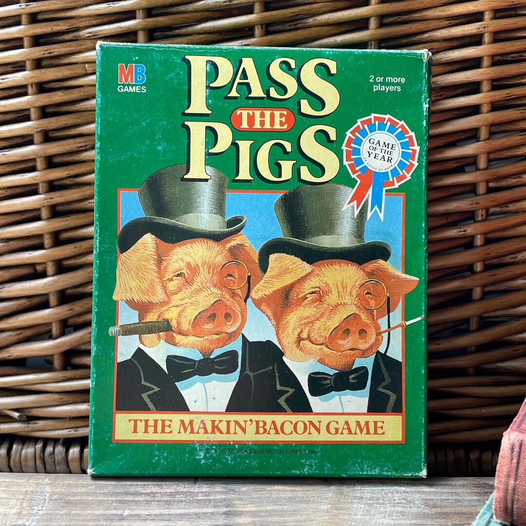 Vintage 1984 Pass the Pigs Board Dice Game MB Complete - Etsy