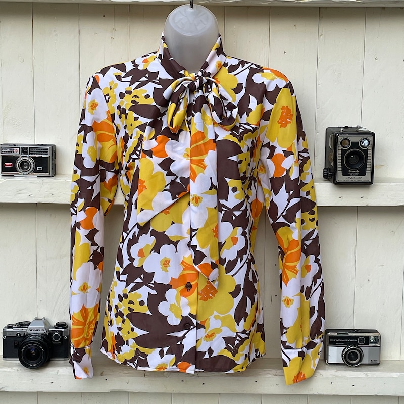 Secretary Floral Blouse - Etsy UK