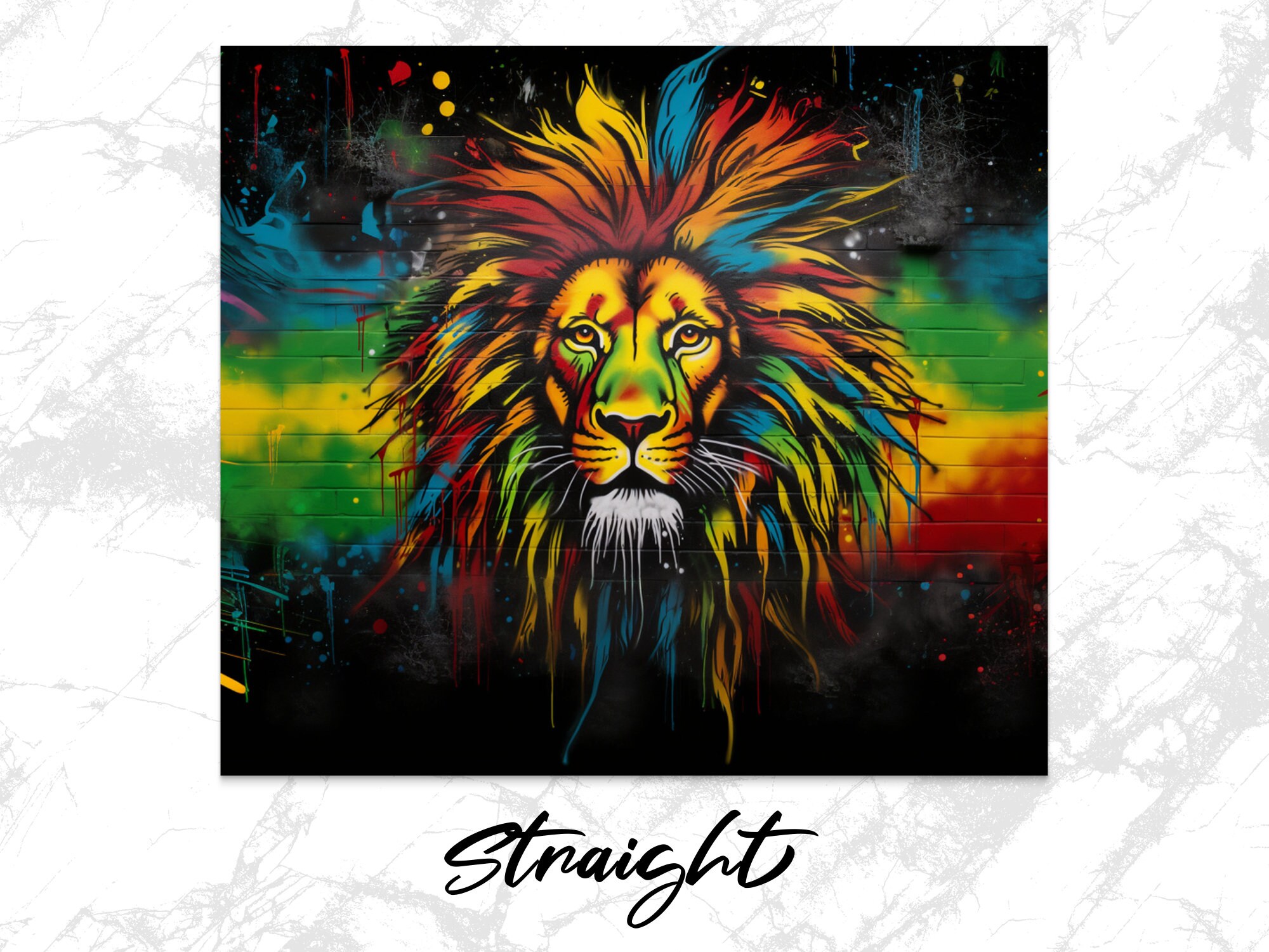 Reggae Lion Tumbler, 20oz Skinny Tumbler Wrap, Straight and Tapered ...