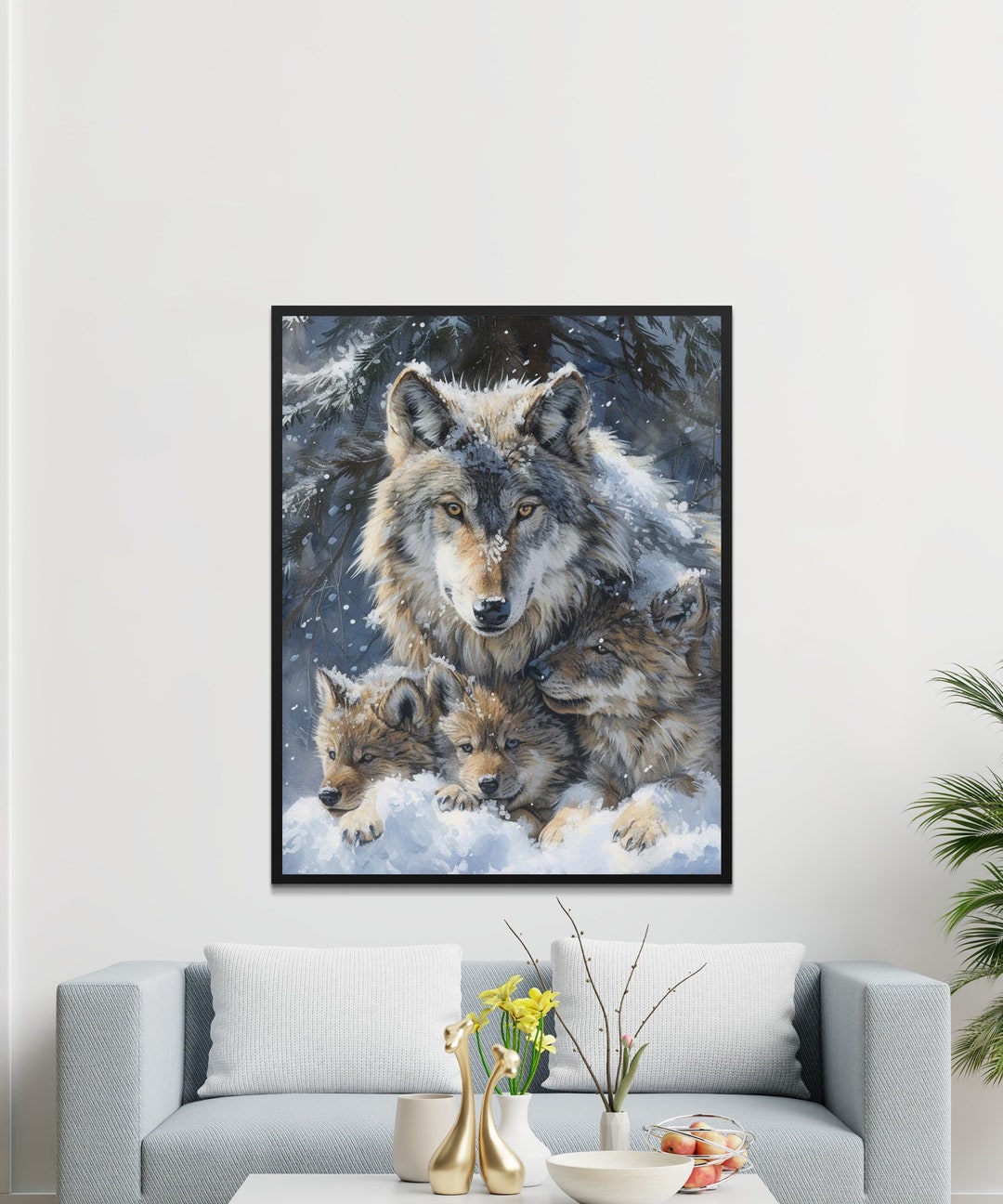 Wolf Wall Art, Wolves Digital Prints, Wolf Art Gift, Wall Gift, Animal ...
