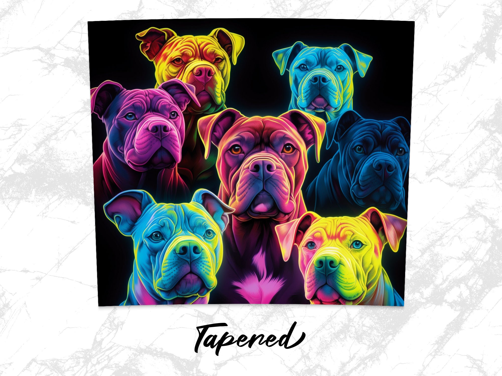 Neon Pitbull 20oz Skinny Tumbler Wrap Straight and Tapered Tumbler ...