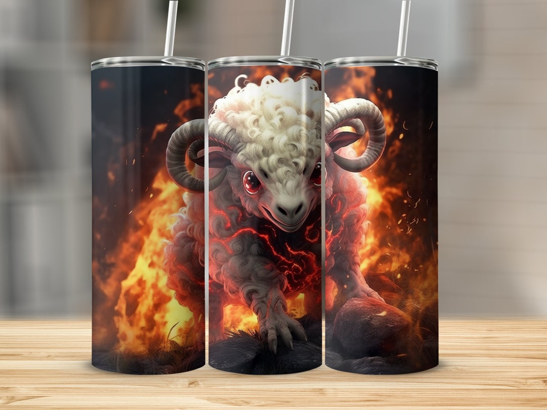 Horror Sheep 20oz Skinny Tumbler Wrap Straight and Tapered Tumbler ...