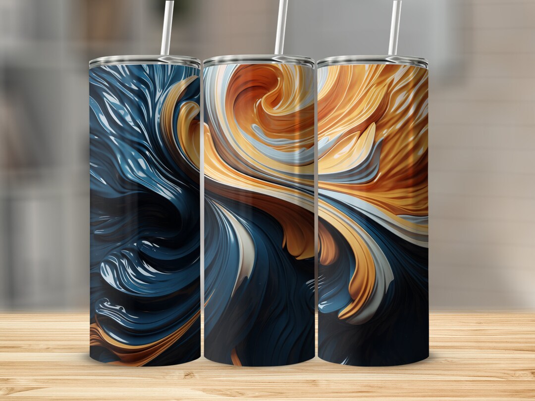 Luxury Acrylic Swirls 20oz Skinny Tumbler Wrap Straight and - Etsy