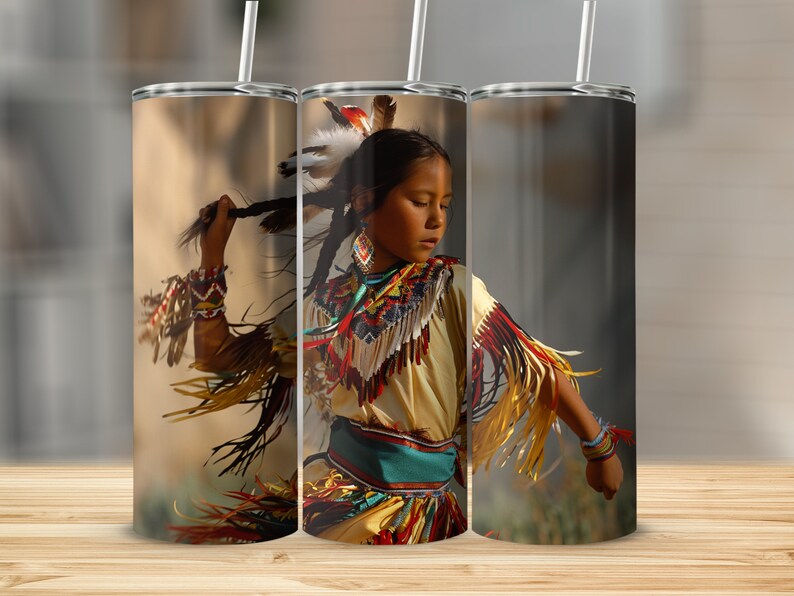 Native Fancy Dancer 20oz Sublimation Tumbler Design, Straight and ...