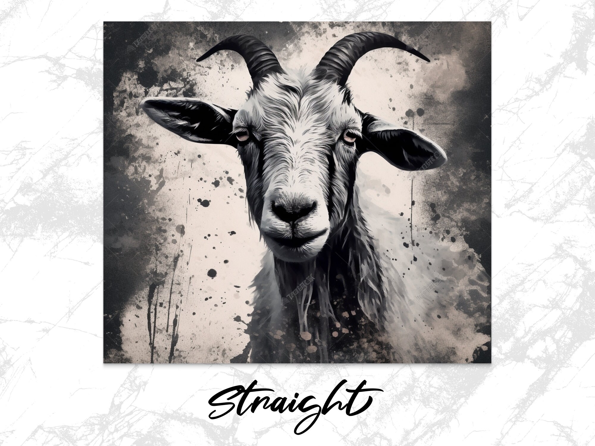 Distressed Goat Background 20oz Skinny Tumbler Wrap Straight and ...