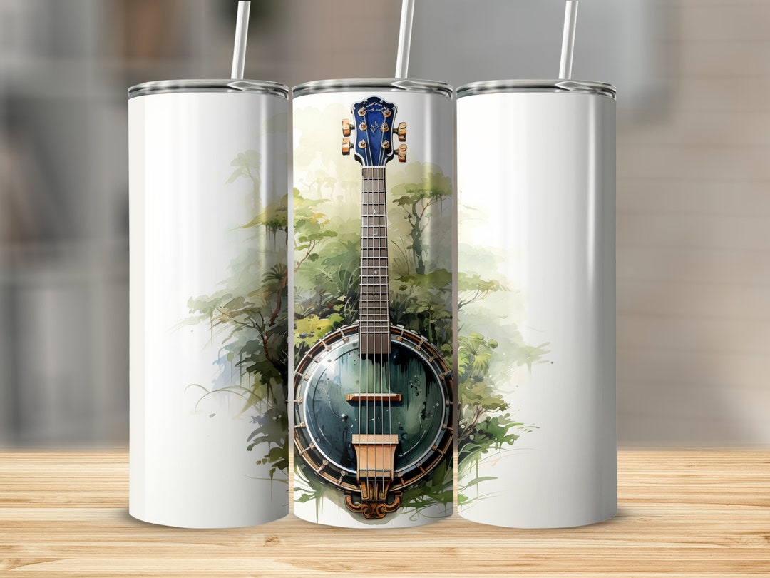 Realistic Banjo 20oz Skinny Tumbler Wrap Straight and Tapered Tumbler ...