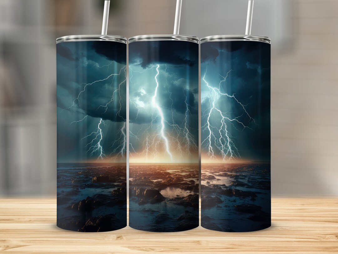 Symmetrical Lightning Bolts 20oz Sublimation Tumbler Design, Straight ...