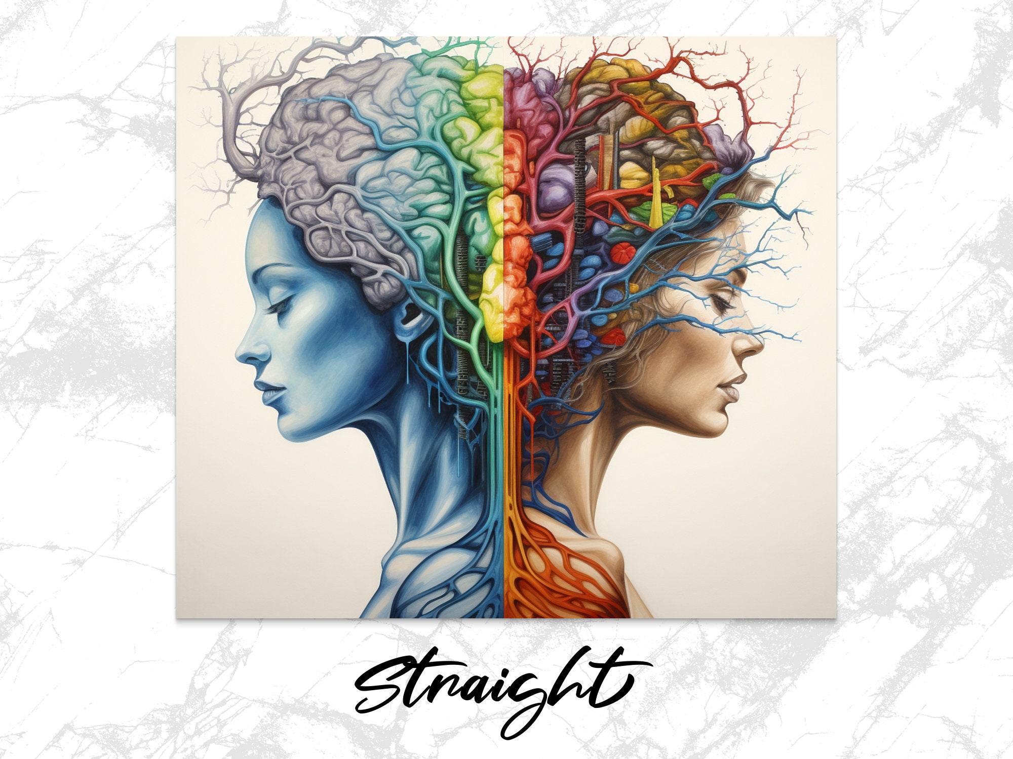 Brain Illustration 20oz Skinny Tumbler Wrap Straight and Tapered ...