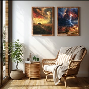 Tornado Storm Wall Art, Weather Décor, Tornado Rain Decor, Nature ...