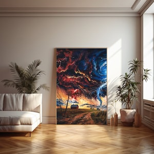 Tornado Storm Wall Art, Weather Décor, Tornado Rain Decor, Nature ...