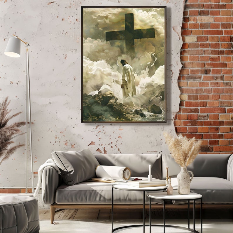 Jesus Enters Heaven Wall Art, Jesus Print, Jesus Poster, Bible Art ...