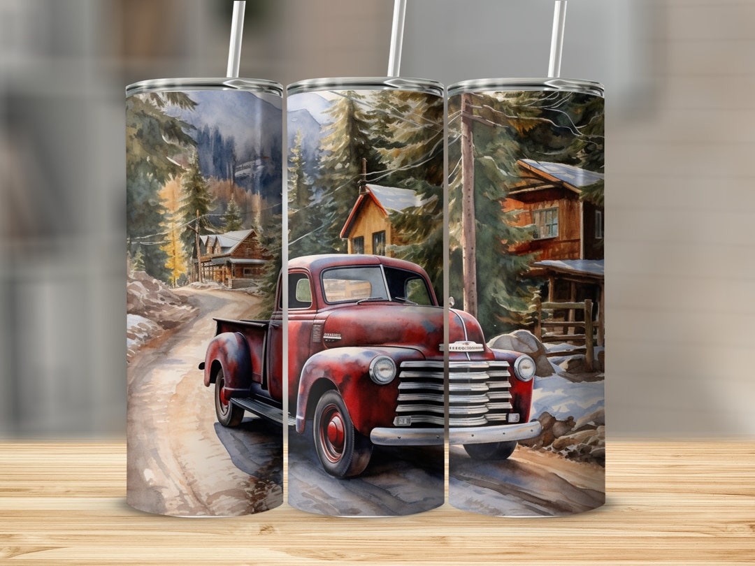 Chevy Truck 20oz Skinny Tumbler Wrap Straight and Tapered Tumbler ...