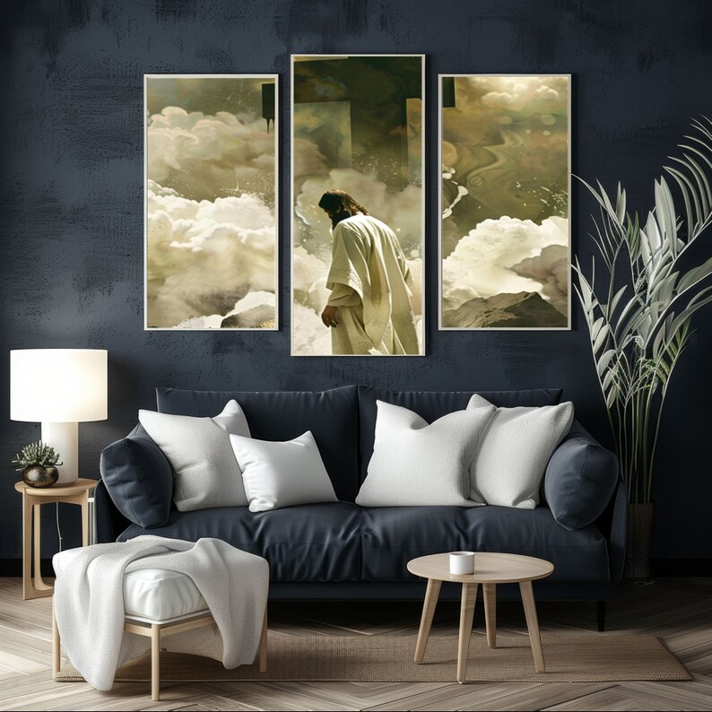 Jesus Enters Heaven Wall Art, Jesus Print, Jesus Poster, Bible Art ...