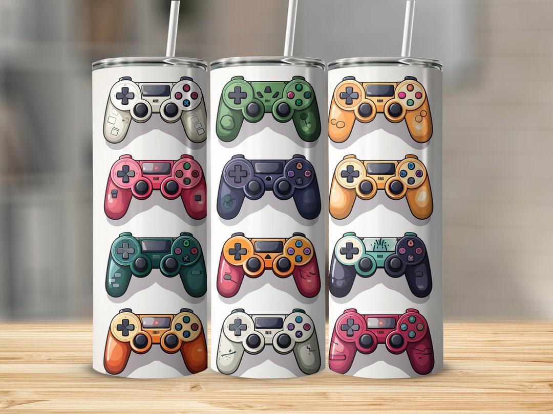 Game Controller 20oz Skinny Tumbler Wrap Straight and Tapered Tumbler ...