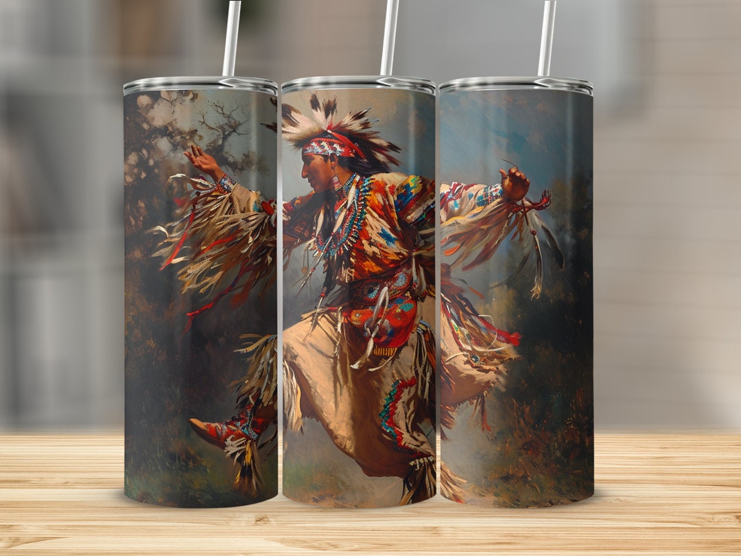 Native Male Dancer 20oz Sublimation Tumbler Design, Straight and ...