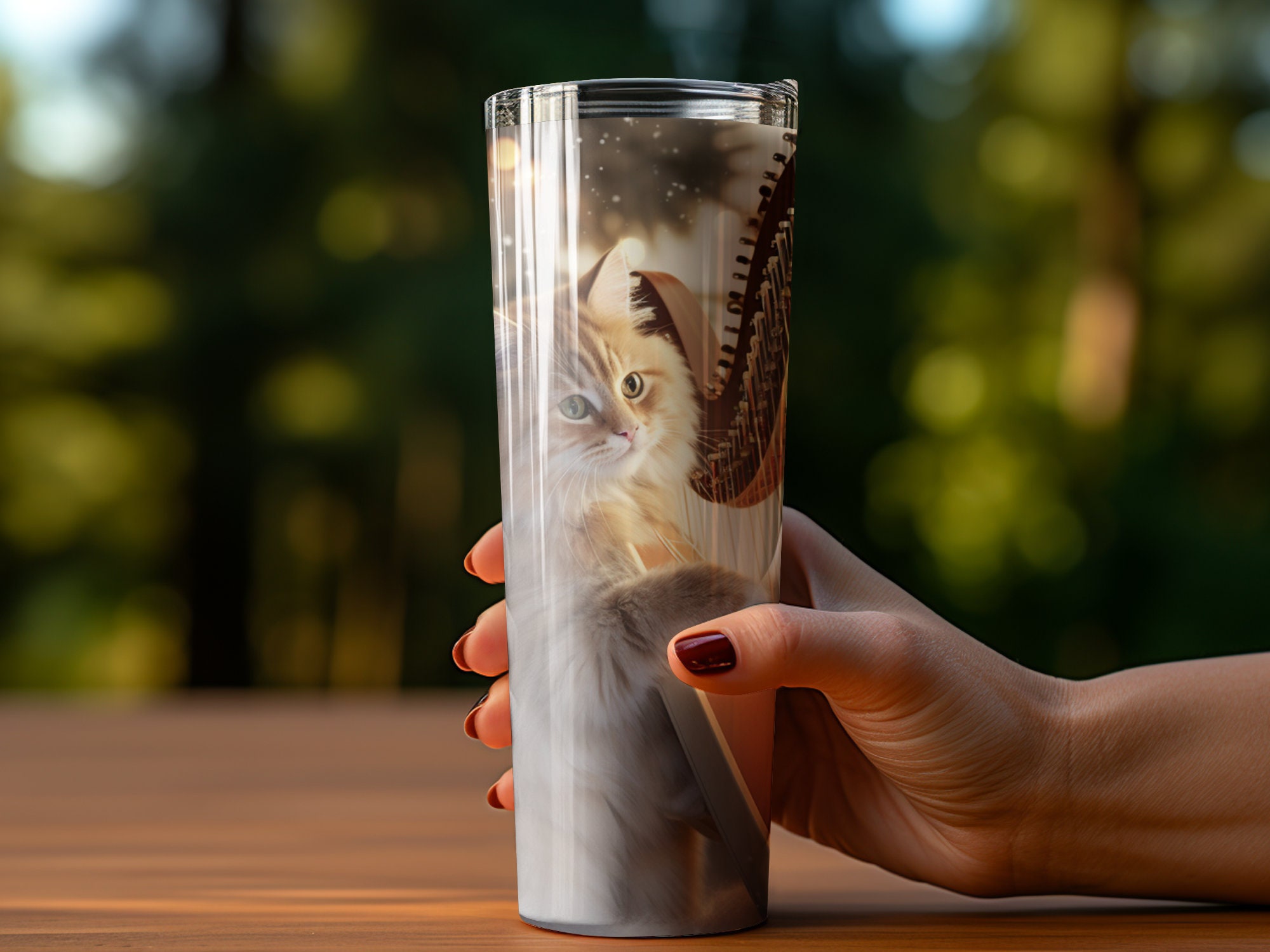 Musical Cat Tumbler, 20oz Sublimation Tumbler Design, Straight and ...