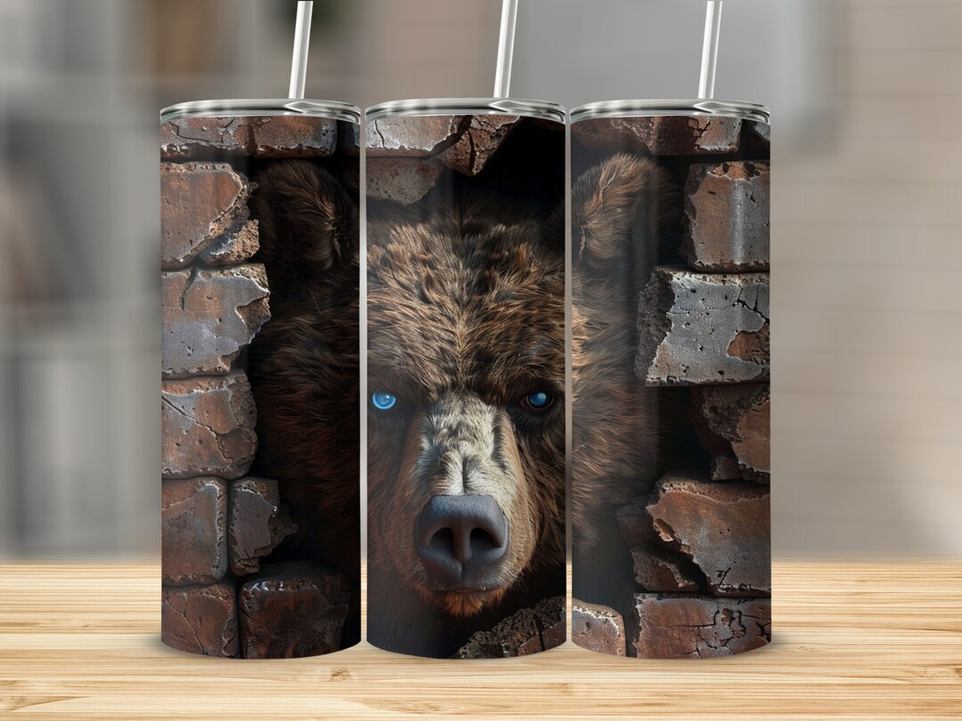 Bear Wall Hole Tumbler, 20oz Sublimation Tumbler Design, Straight and ...