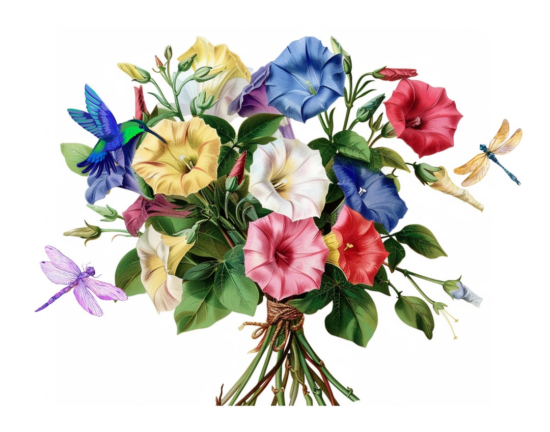 Birth Flower-september Personalized, Morning Glory Wall Art, Family ...