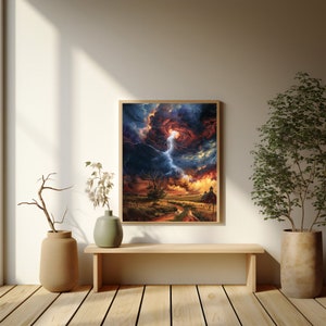 Tornado Storm Wall Art, Weather Décor, Tornado Rain Decor, Nature ...