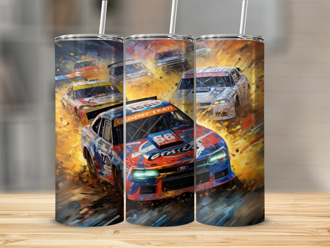 Race CAR Tee 20oz Sublimation Tumbler Design, Straight and Tapered ...